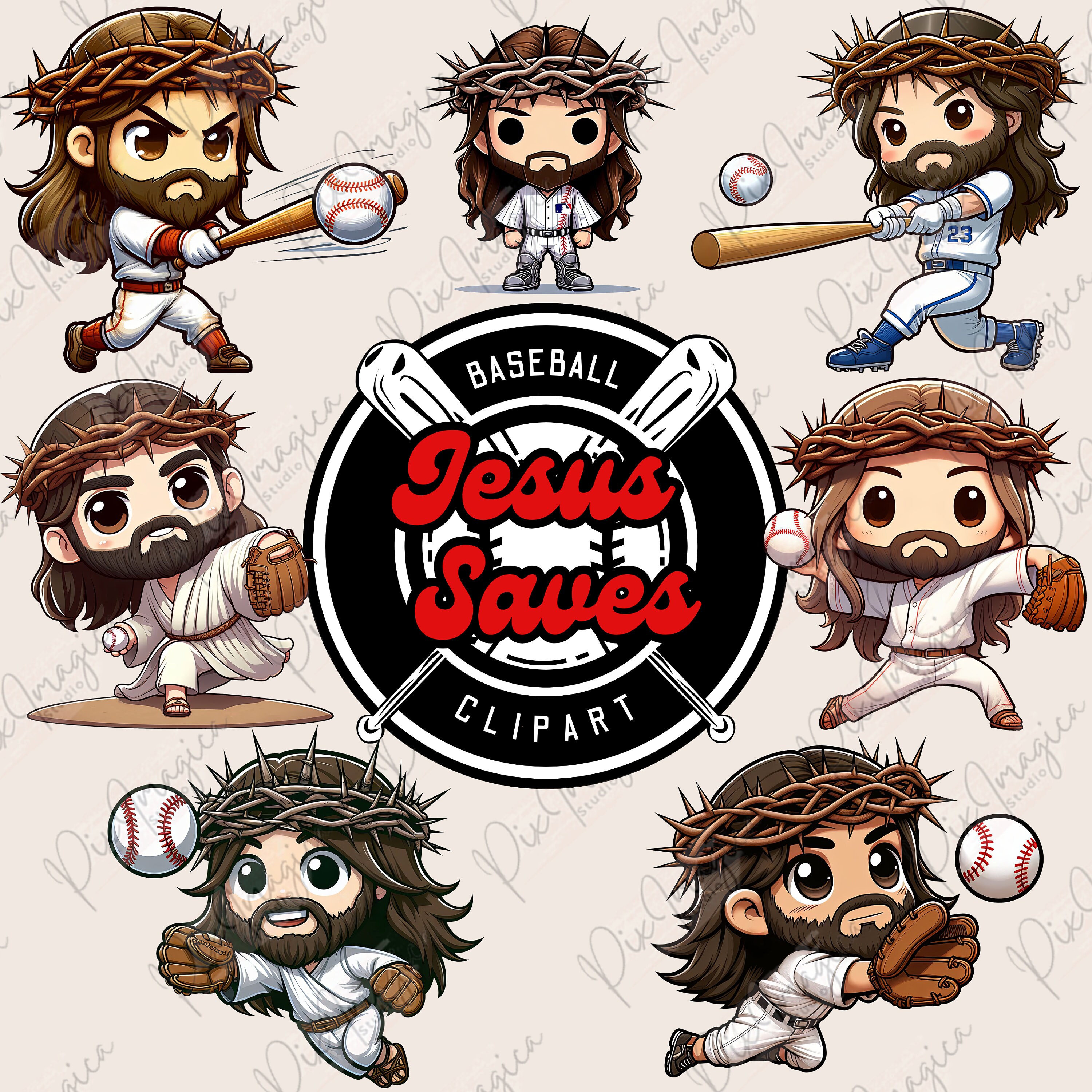 Baseball Jesus Clipart Transparent PNG, Cute Sweet Happy Chibi Jesus ...