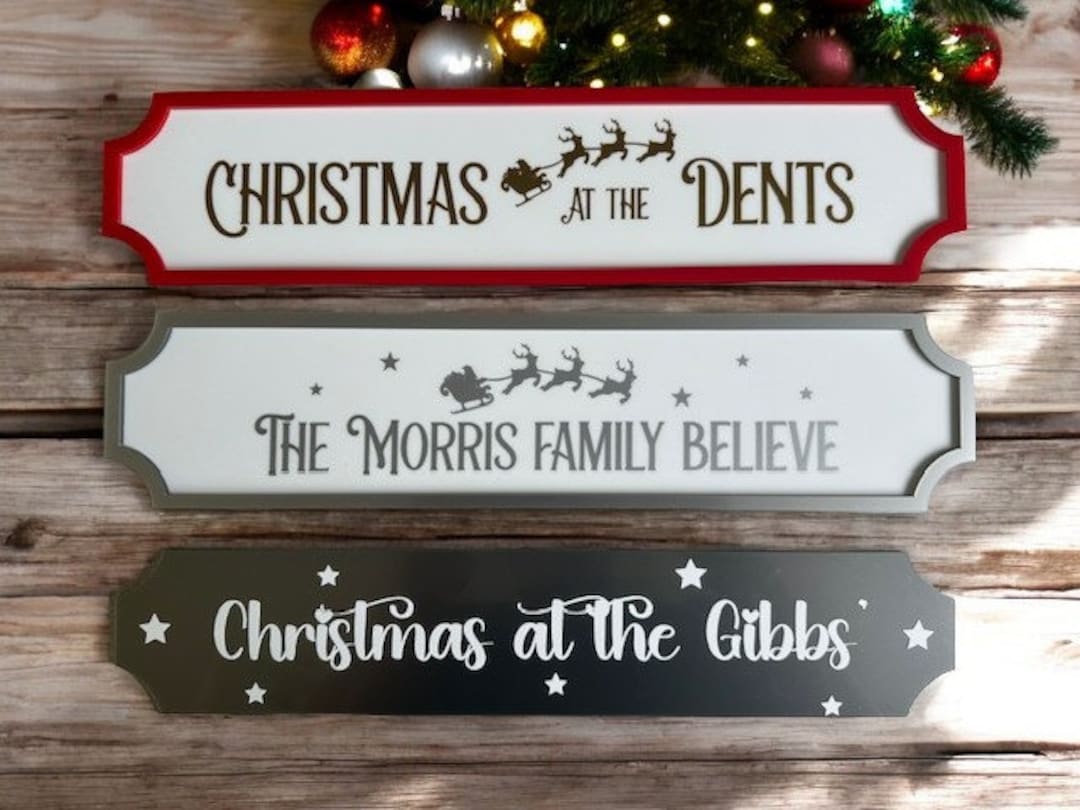 Personalised Christmas Sign, Personalised Christmas Plaque, Christmas ...