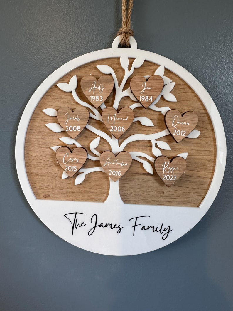 Family Tree, Framed Family Tree, Personalised Family Gift, Personalised ...