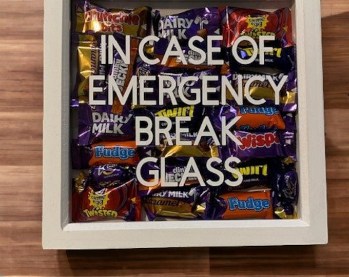 In Case of Emergency Chocolate Stash, Emergency Stash Frame, Filled or ...