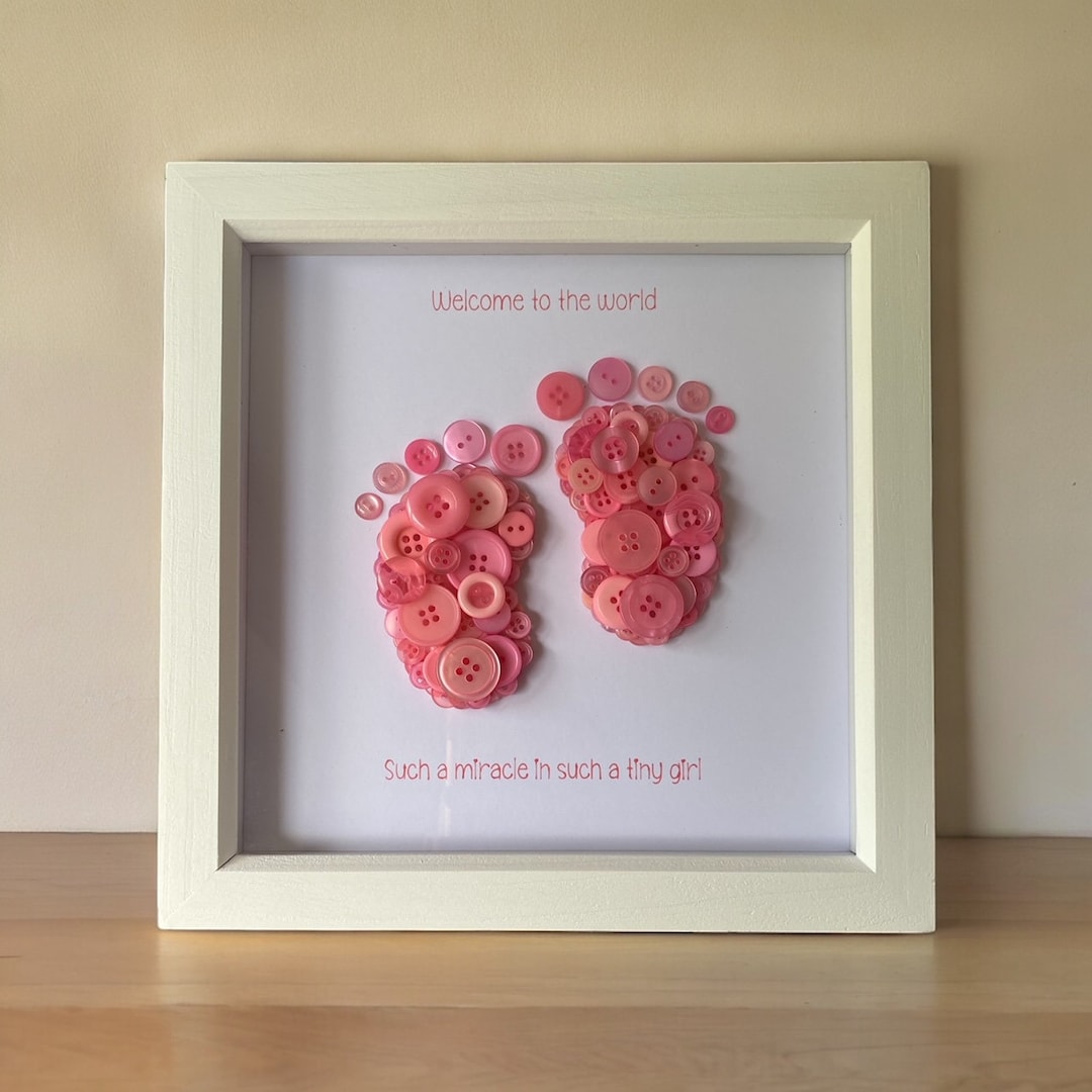 Button Baby Feet, Personalised Baby Gift, Newborn Gift, Baby Shower ...