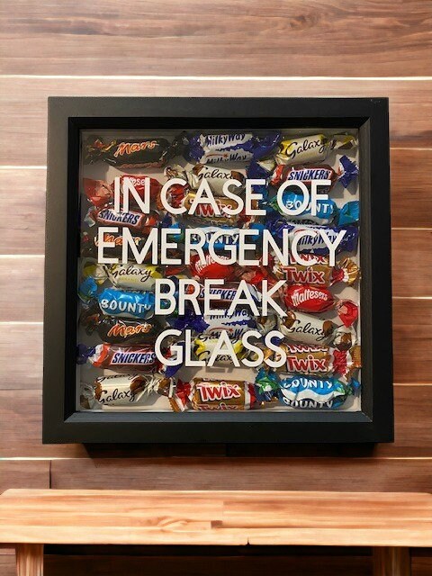 In Case of Emergency Chocolate Stash, Emergency Stash Frame, Filled or ...