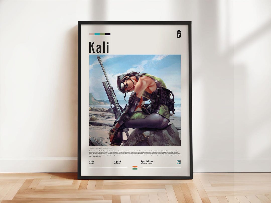 Six Siege Kali Poster, Six Siege Print, Six Siege Poster, Gaming Print ...