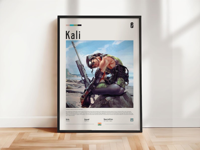 Six Siege - Kali Poster, Six Siege Print, Six Siege Poster, Gaming ...