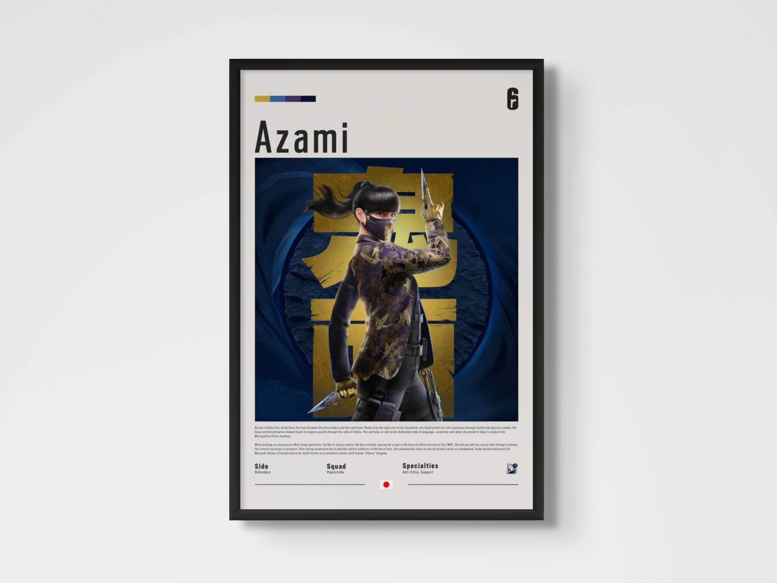 Six Siege - Azami Poster, Six Siege Print, Six Siege Poster, Gaming ...