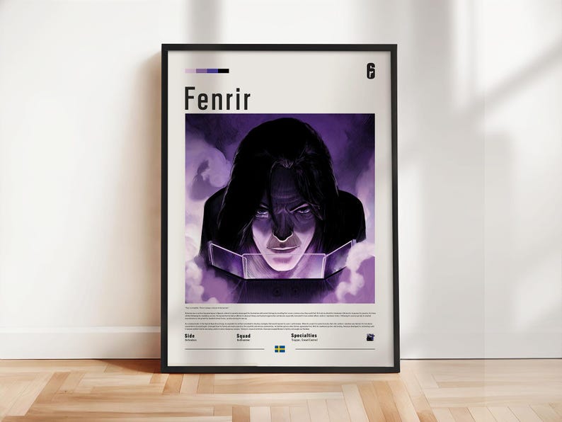 Six Siege - Fenrir Poster, Six Siege Print, Six Siege Poster, Gaming ...