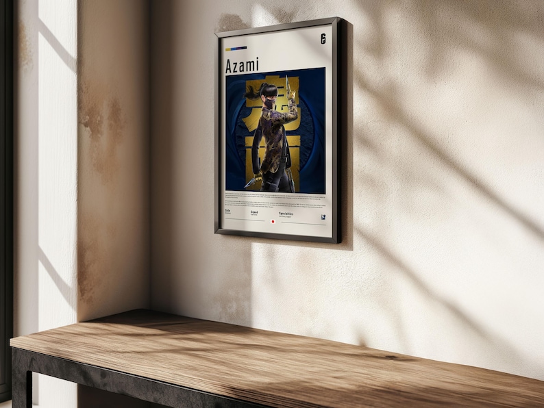 Six Siege Azami Poster, Six Siege Print, Six Siege Poster, Gaming Print ...