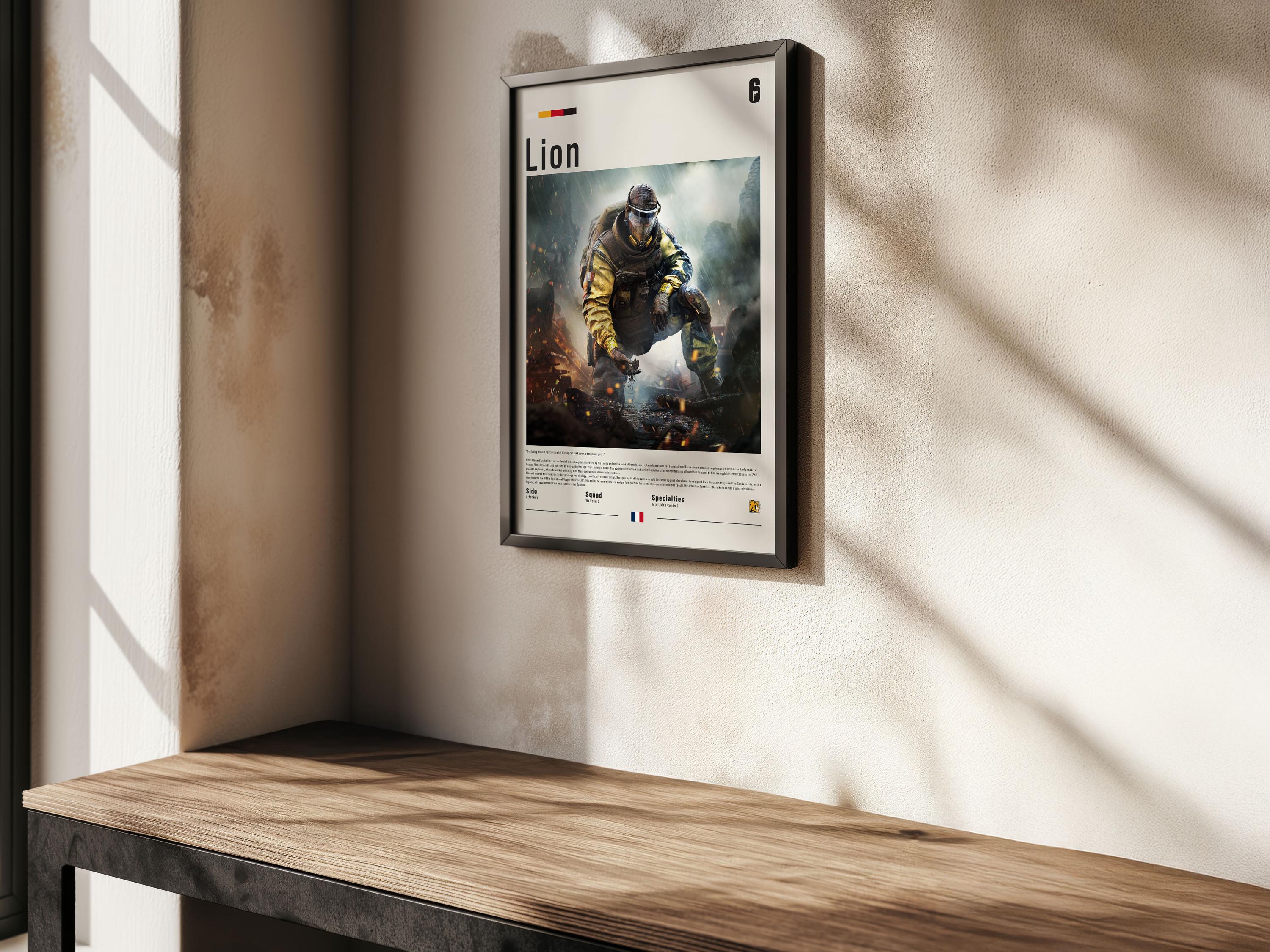 Six Siege - Lion Poster, Six Siege Print, Six Siege Poster, Gaming ...