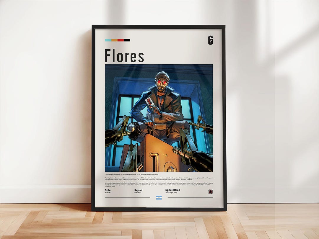Six Siege - Flores Poster, Six Siege Print, Six Siege Poster, Gaming ...