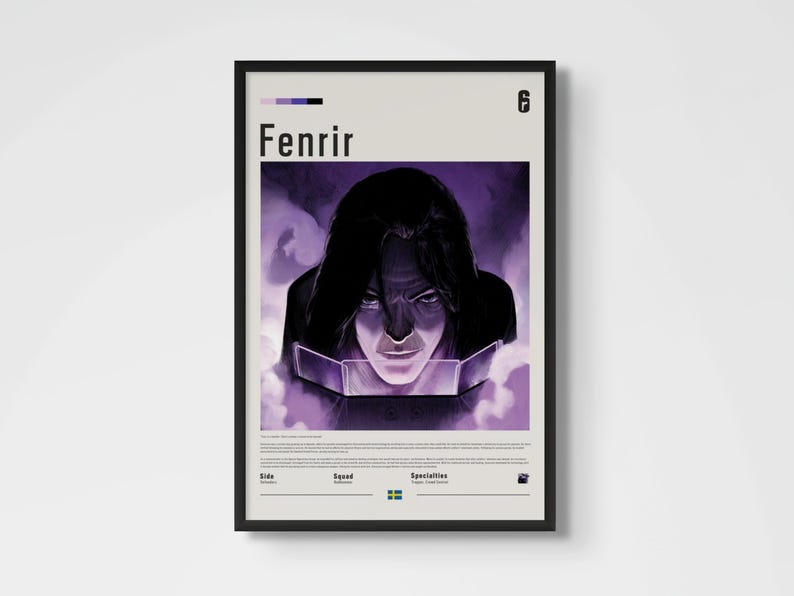 Six Siege - Fenrir Poster, Six Siege Print, Six Siege Poster, Gaming ...