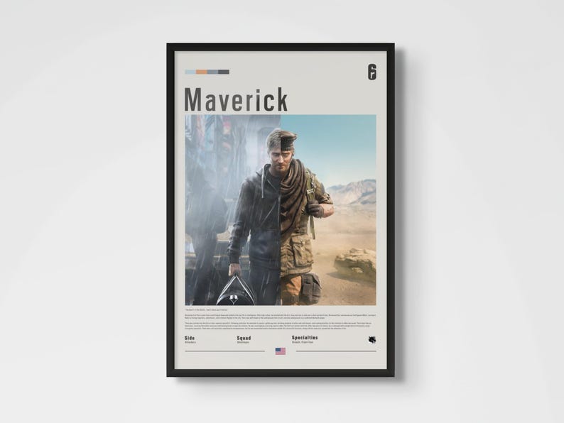 Six Siege - Maverick Poster, Six Siege Print, Six Siege Poster, Gaming ...