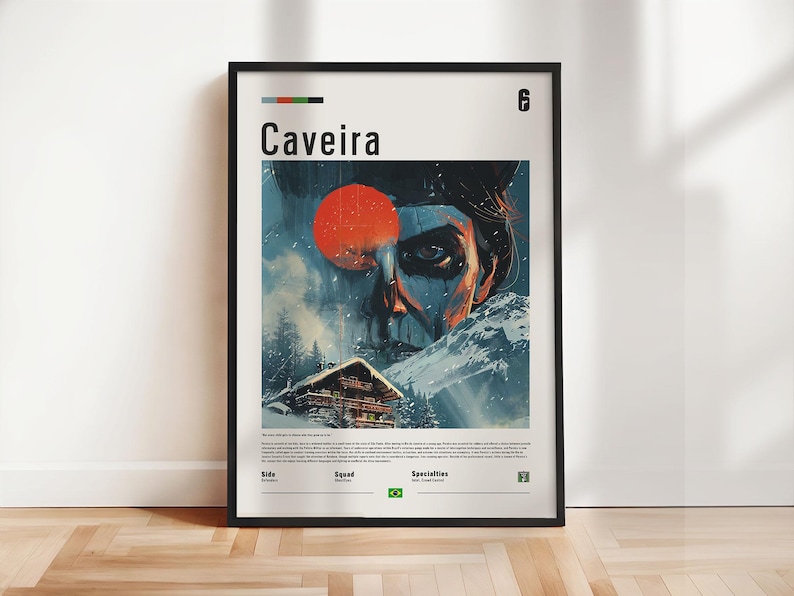 Six Siege - Caveira Poster, Six Siege Print, Six Siege Poster, Gaming ...