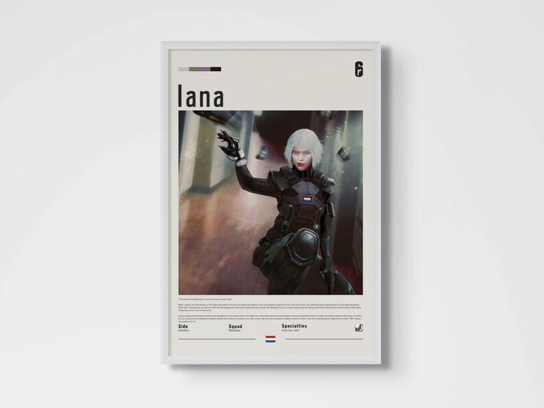 Six Siege - Iana Poster, Six Siege Print, Six Siege Poster, Gaming ...