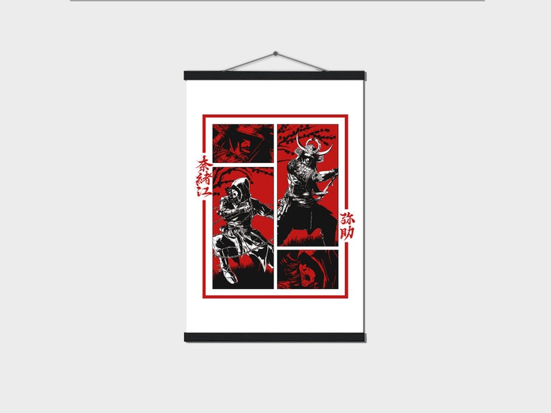 Assassin's Creed Shadows - Naoe and Yasuke Posing - Wall Scroll ...