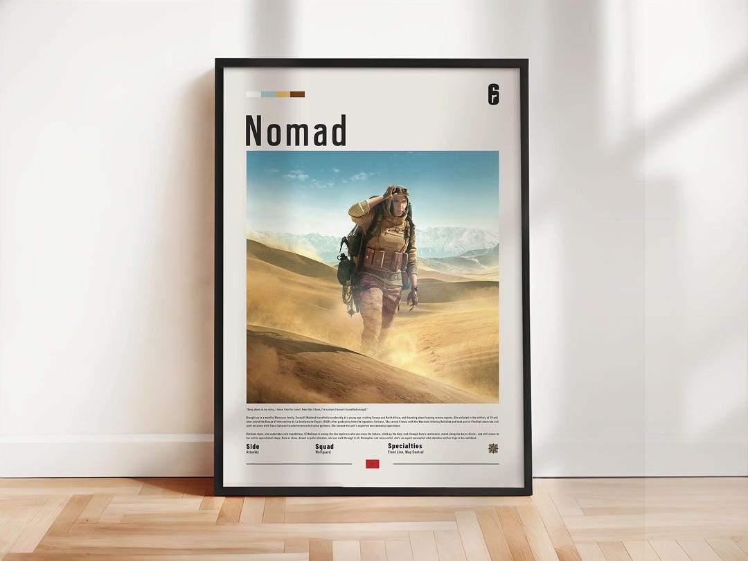 Six Siege - Nomad Poster, Six Siege Print, Six Siege Poster, Gaming ...