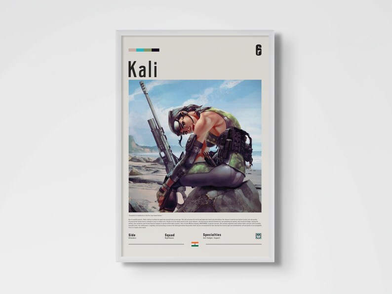Six Siege - Kali Poster, Six Siege Print, Six Siege Poster, Gaming ...