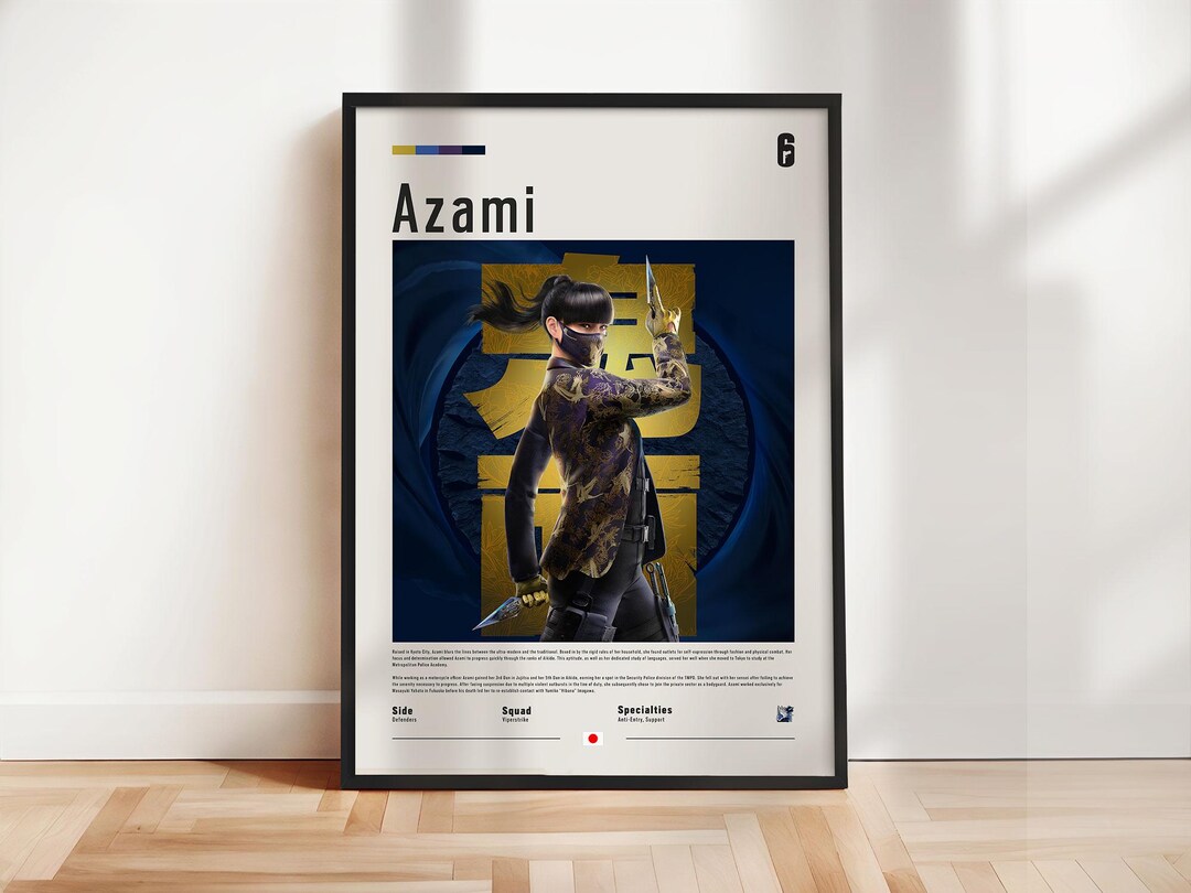 Six Siege - Azami Poster, Six Siege Print, Six Siege Poster, Gaming ...