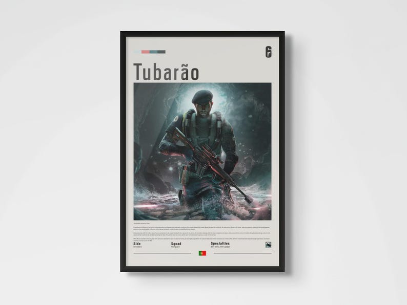 Six Siege - Tubarao Poster, Six Siege Print, Six Siege Poster, Gaming ...