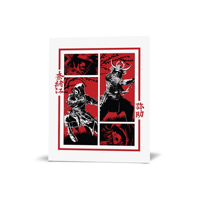 Assassin's Creed Shadows - Naoe and Yasuke Posing - Wall Scroll ...