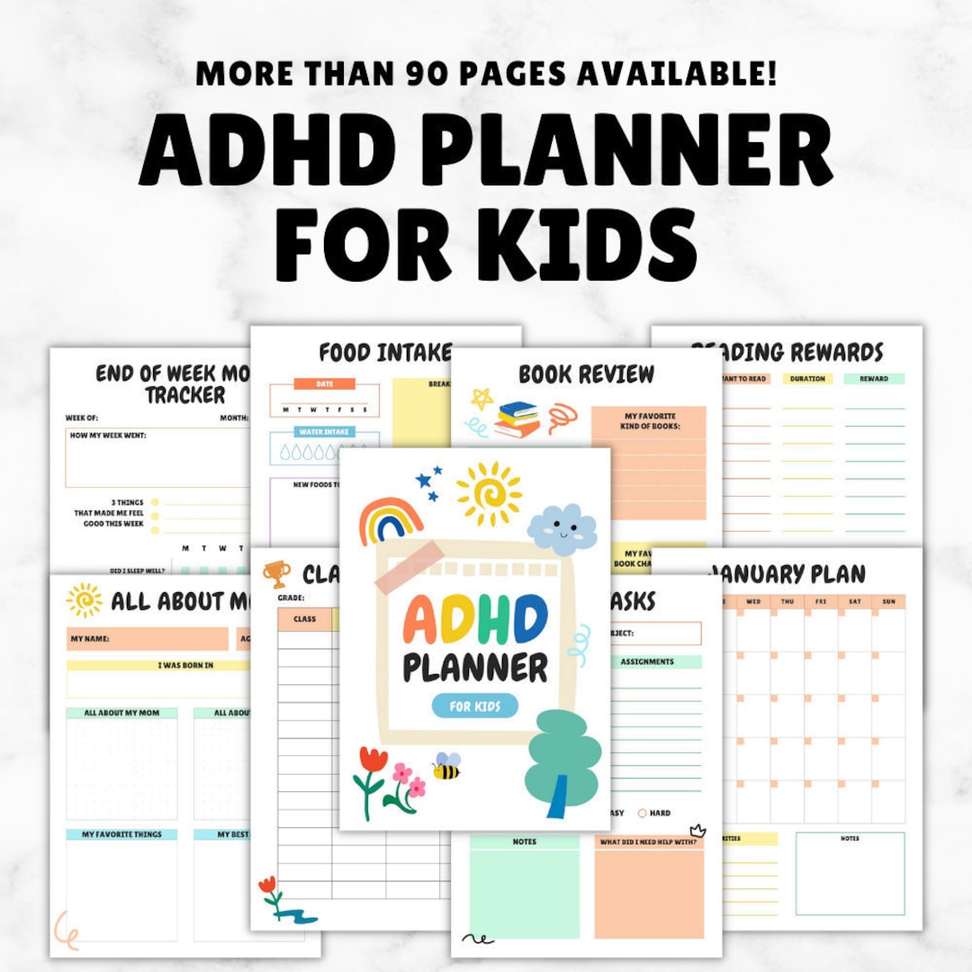 ADHD Kids Planner ADHD Printable Reward System ADHD - Etsy