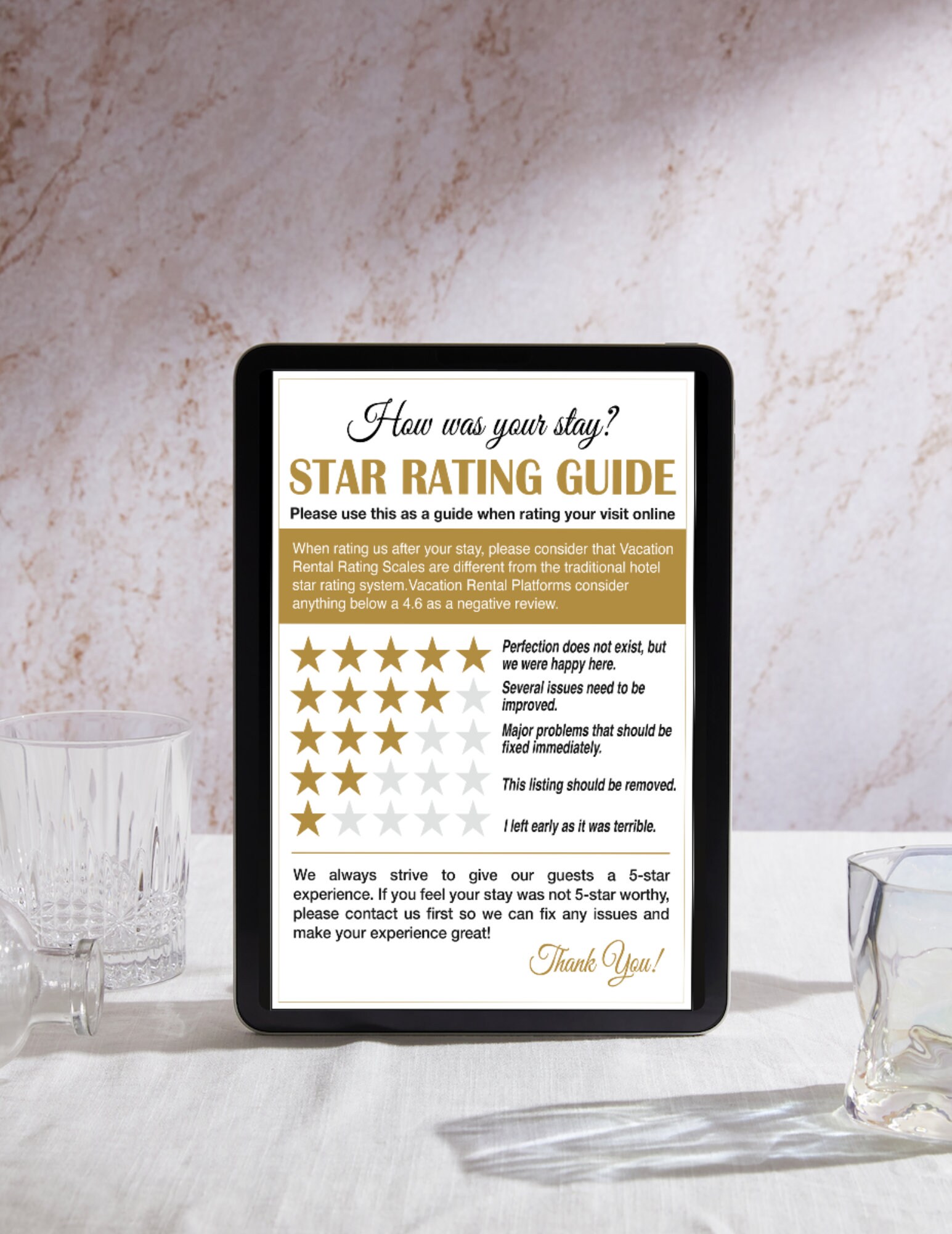 Airbnb VRBO Vacation Rentals Star Rating Guest Review Guide (ready to ...