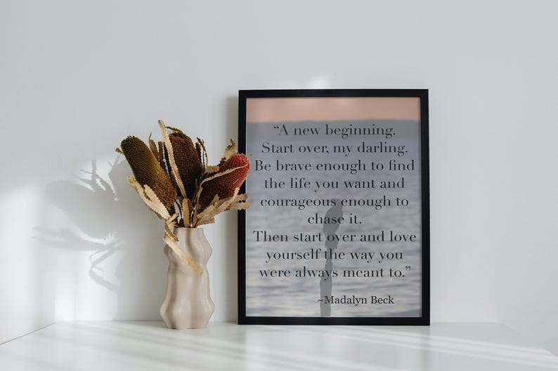 Madalyn Beck Quote, New Beginning Quote, New Beginning Wall Art, Nature ...