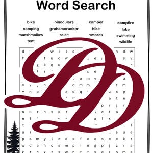 Printable Camping Word Search, Digital Download, PDF, Homeschool ...