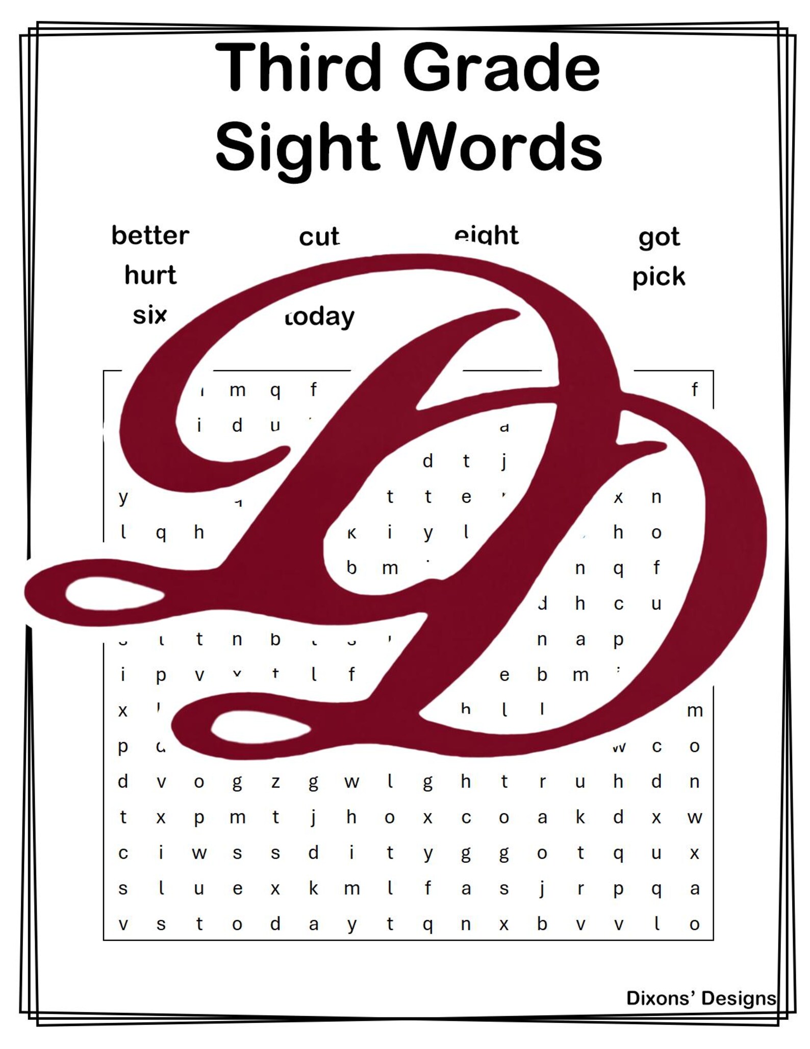 Third Grade Sight Words Word Search: Printable Classroom Activity (PDF ...