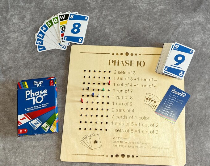 Phase 10 Game Scoreboard, Family Game Night, Phase 10,game Night - Etsy ...