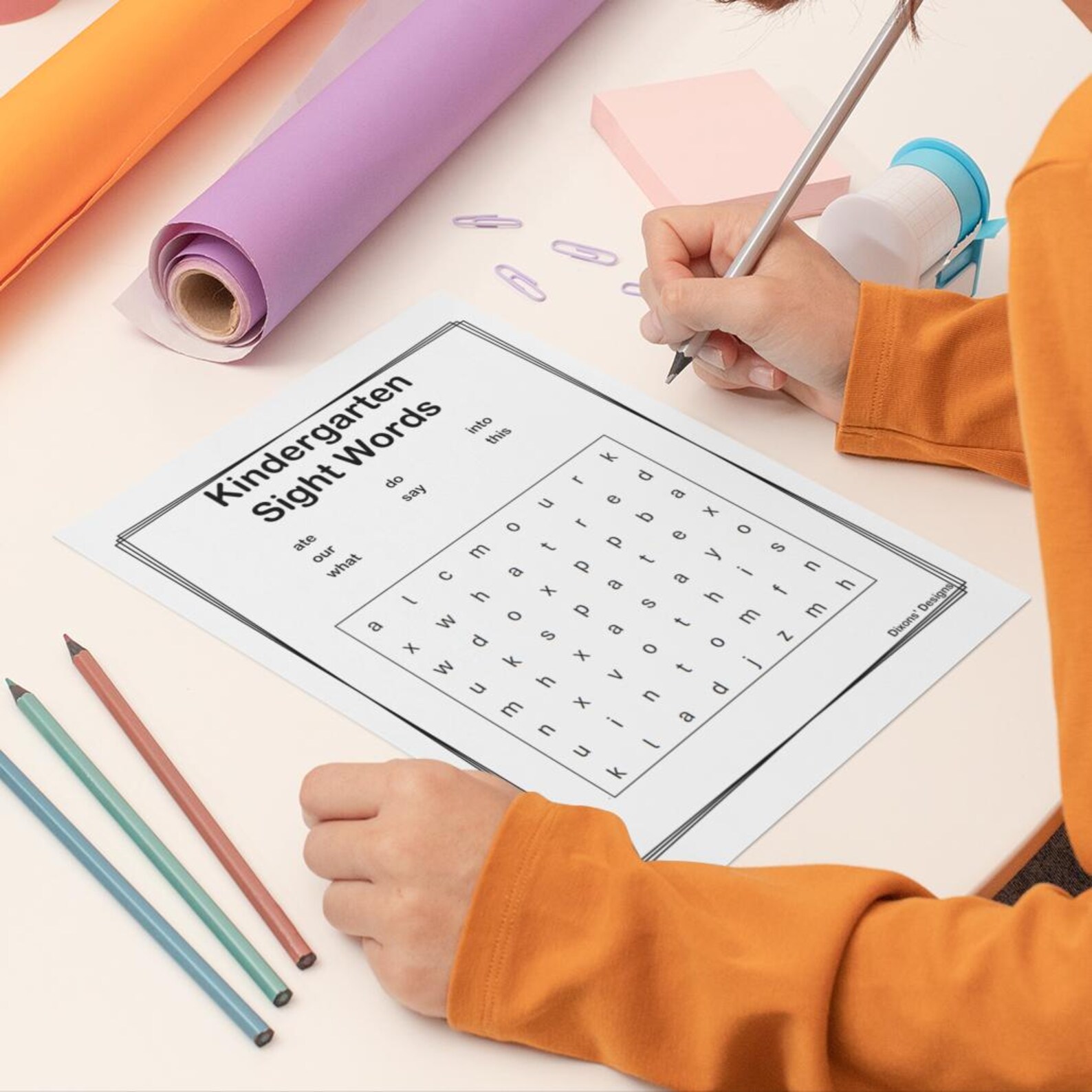 Kindergarten Sight Words Word Search: 52 Dolch Words (digital Download ...