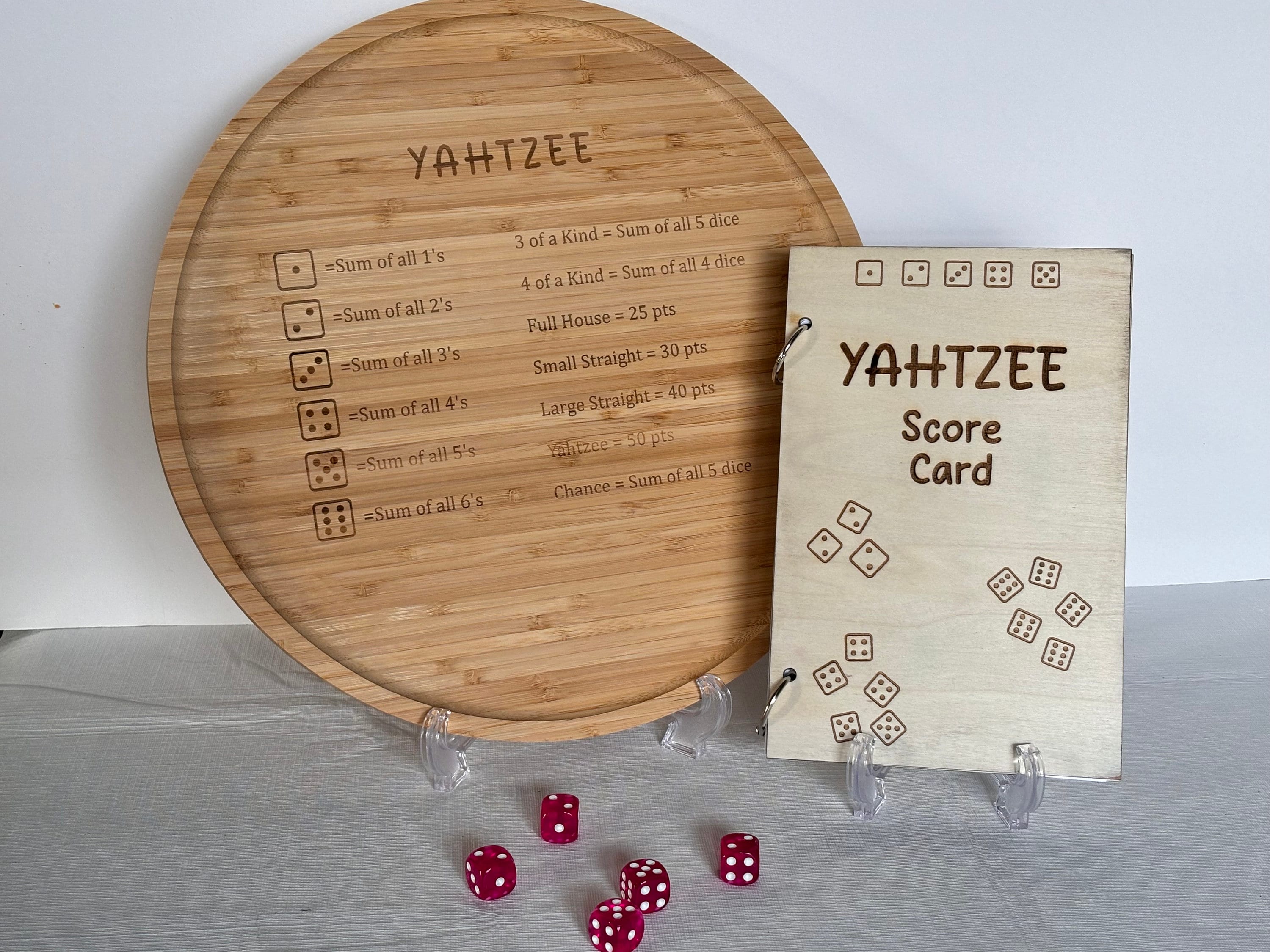 Personalized Yahtzee Dice Tray: Engraved Bamboo Board Game Set - Etsy