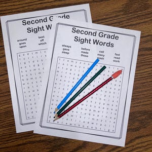 Second Grade Sight Words Word Search: Printable Activity (PDF Download ...
