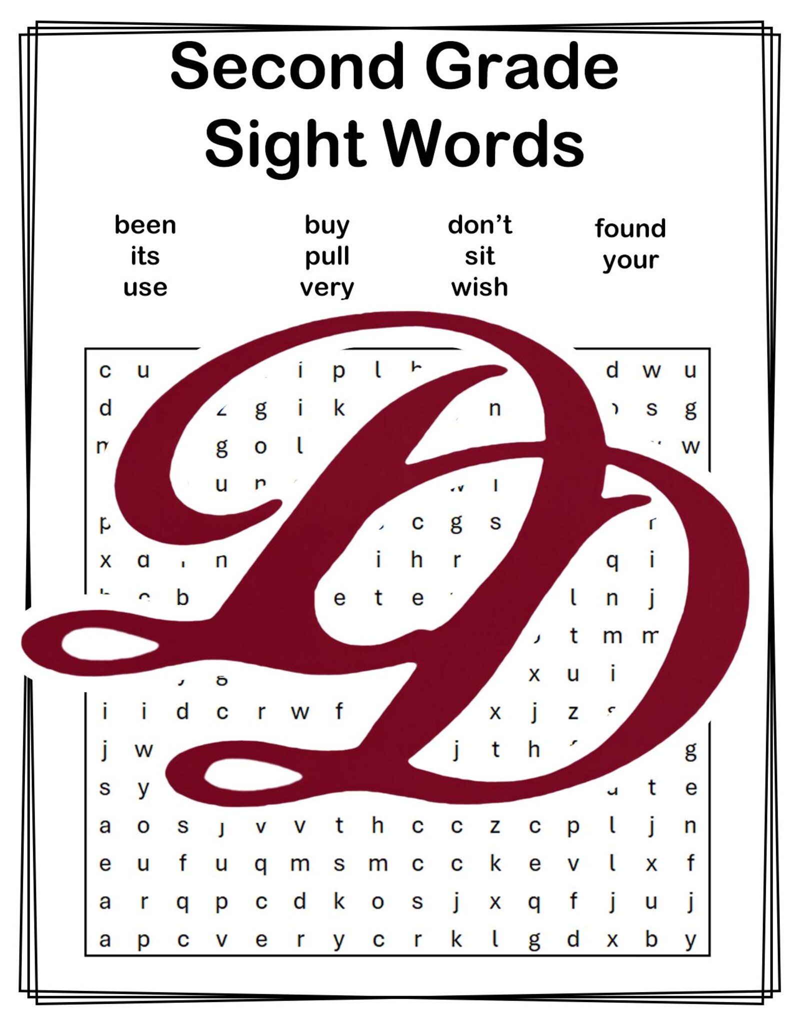 Second Grade Sight Words Word Search: Printable Activity (PDF Download ...