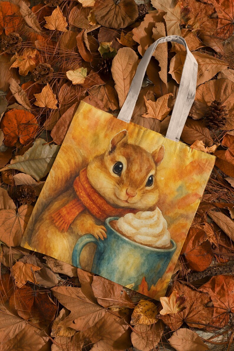 Autumn Chipmunk Watercolor PNG | Hot Cocoa Clipart (digital Download ...
