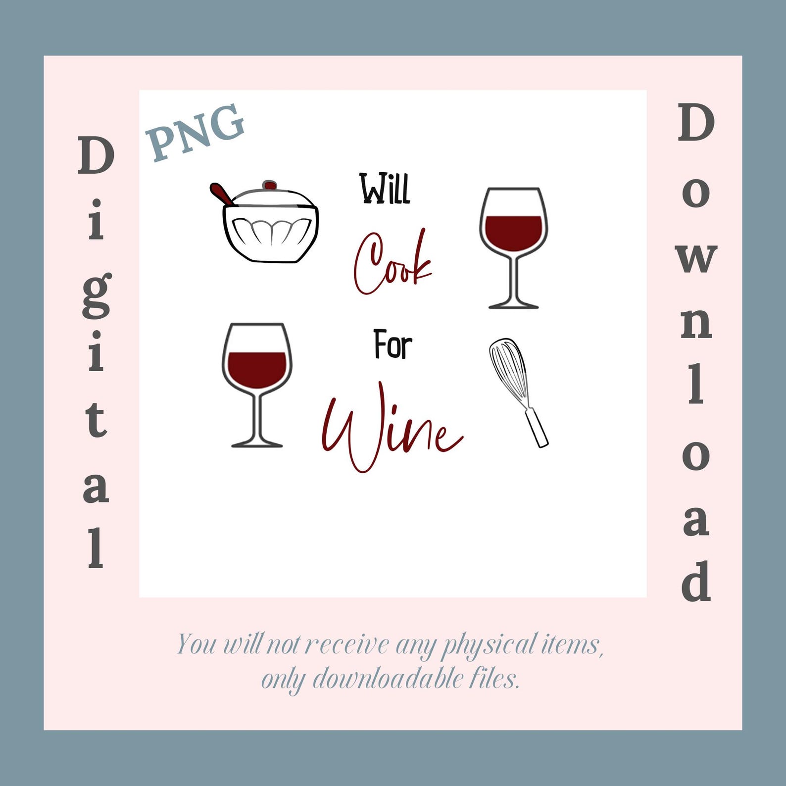Will Cook for Wine, Wine, PNG, Digital Download - Etsy