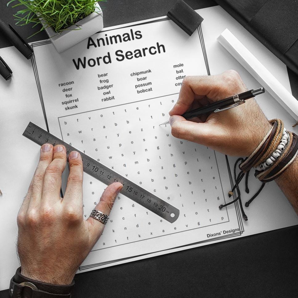 Printable Animal Word Search, 18 Word, Digital Download, PDF ...