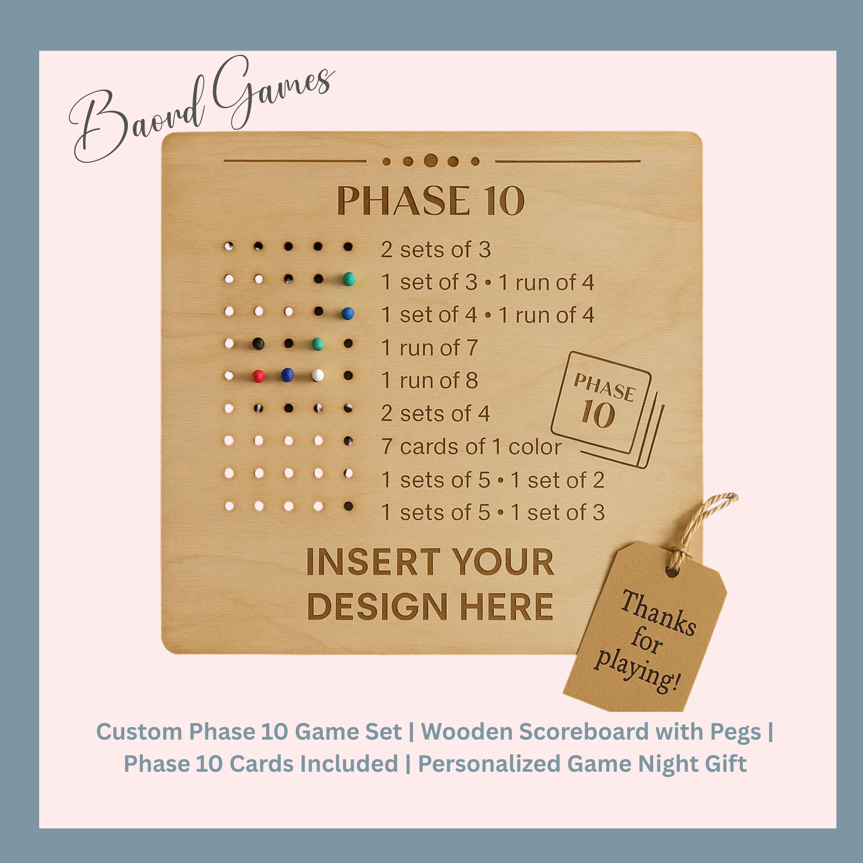 Mario Kart World Phase 10 Wooden Score Board With Colorful Pegs - 2025 ...