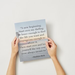 Madalyn Beck Quote, New Beginning Quote, New Beginning Wall Art, Nature ...