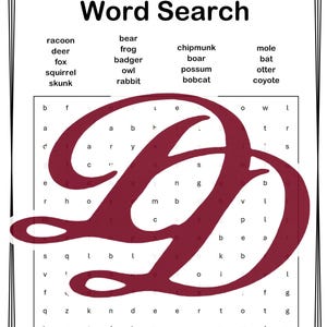 Printable Animal Word Search, 18 Word, Digital Download, PDF ...