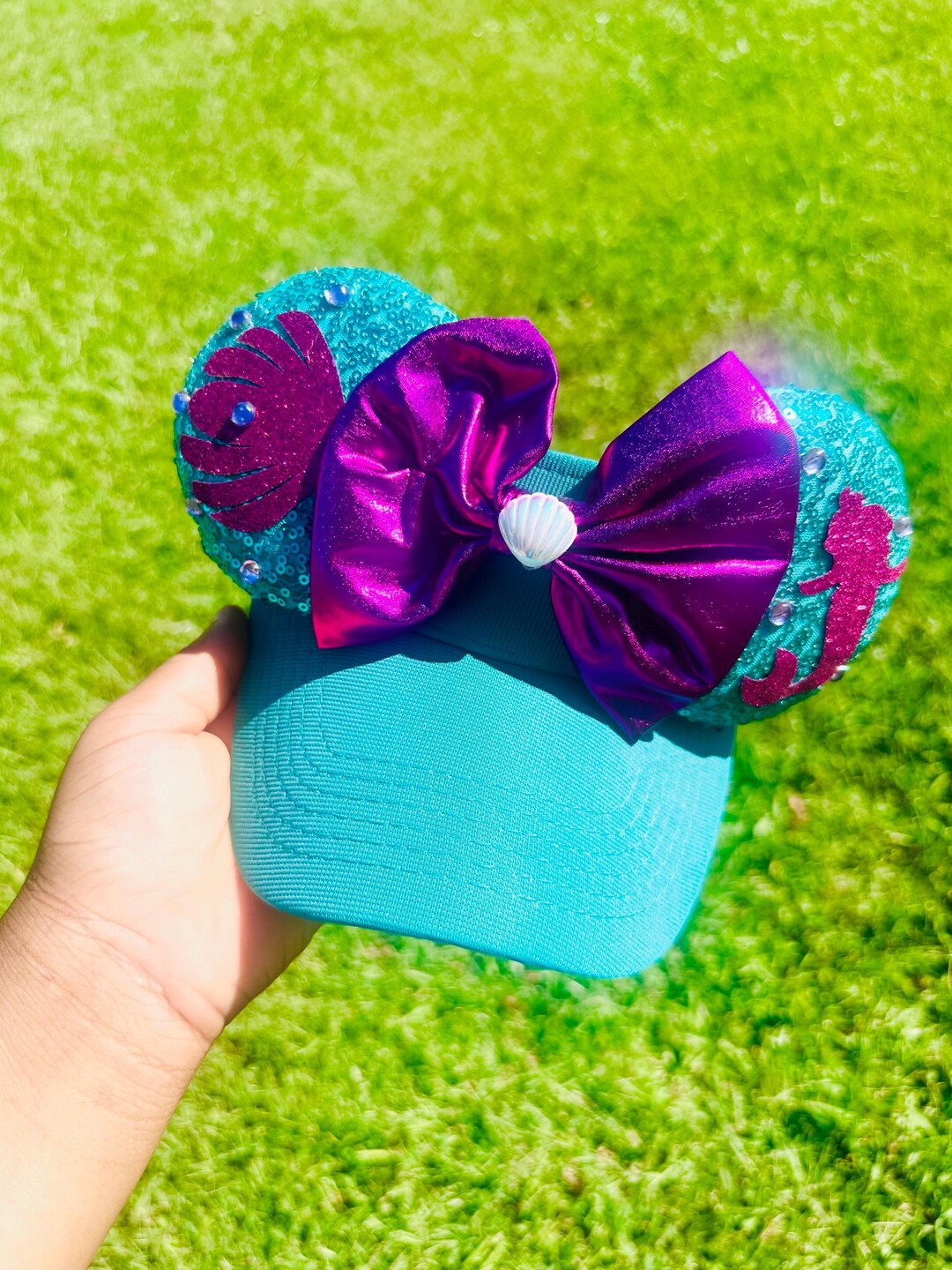 The Little Mermaid Mouse Ear Visor, Princess Ariel Mouse Ear Visor ...