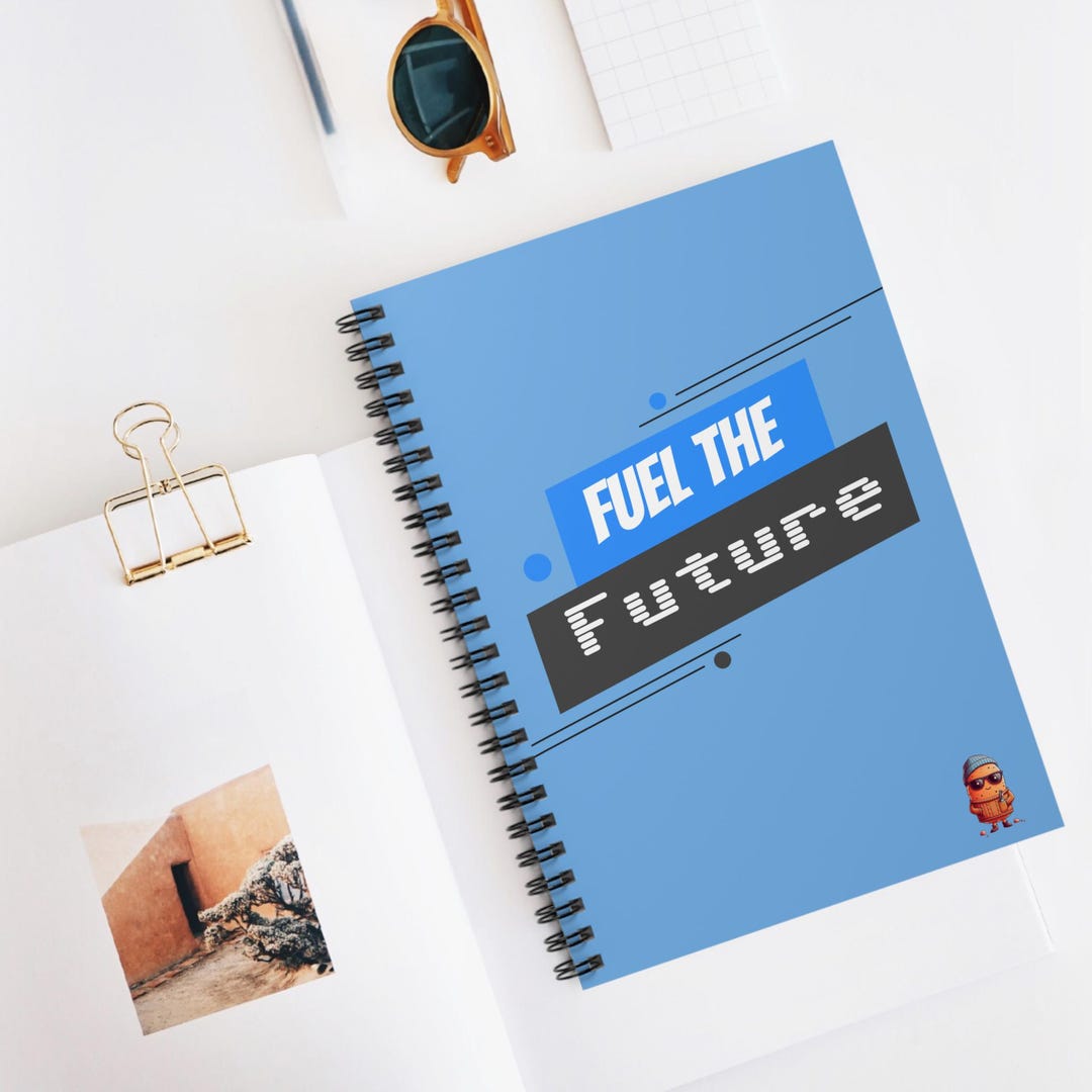 Spiral Notebook 'fuel the Future', Motivational Abstract Shapes ...