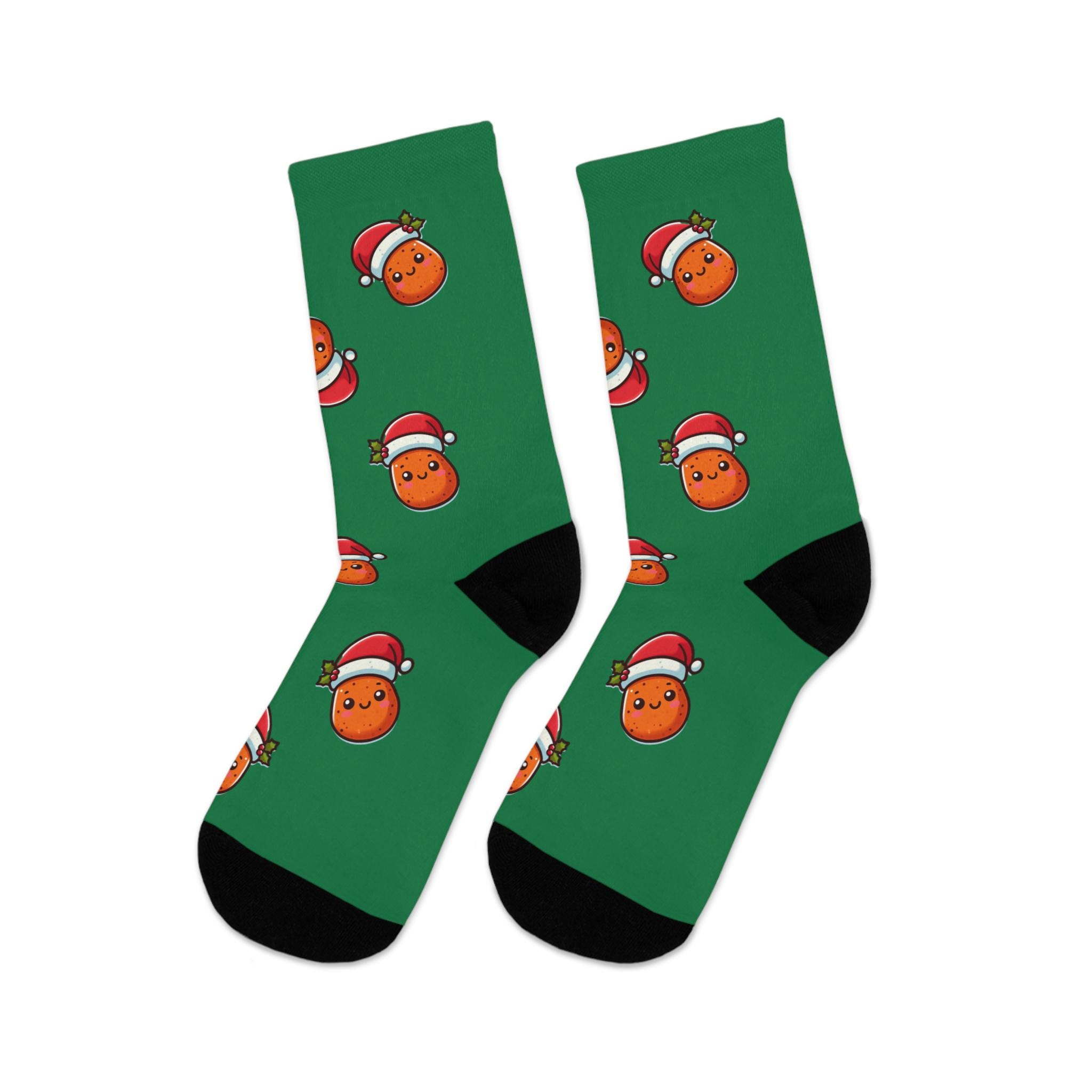 Socks, Christmas Sweet Potato Design Recycled Poly Socks, Holiday Gift ...