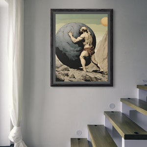 Sisyphus Wall Art Printable Download, Greek Mythology Home Decor ...