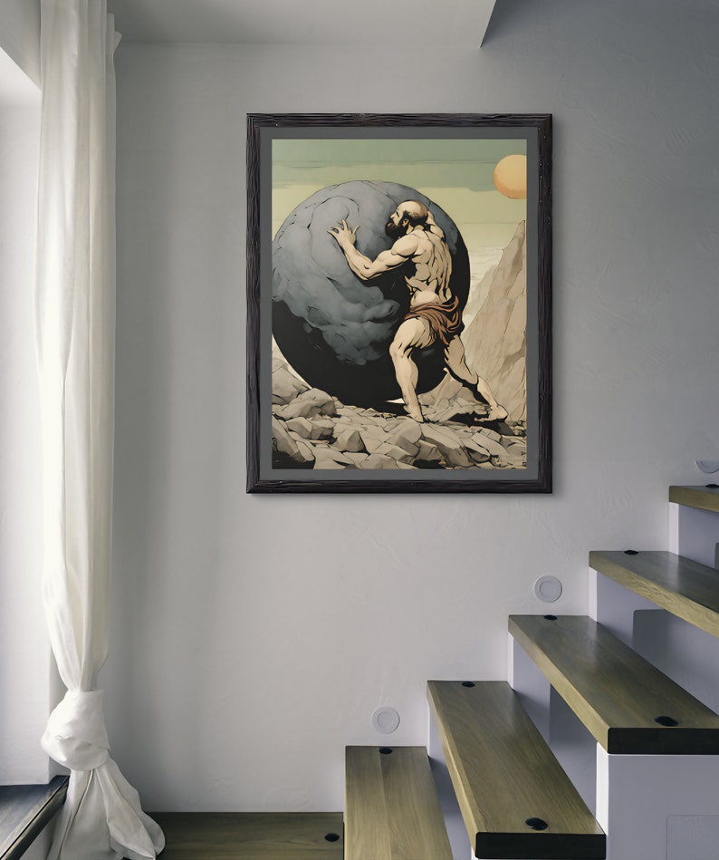 Sisyphus Wall Art Printable Download, Greek Mythology Home Decor ...