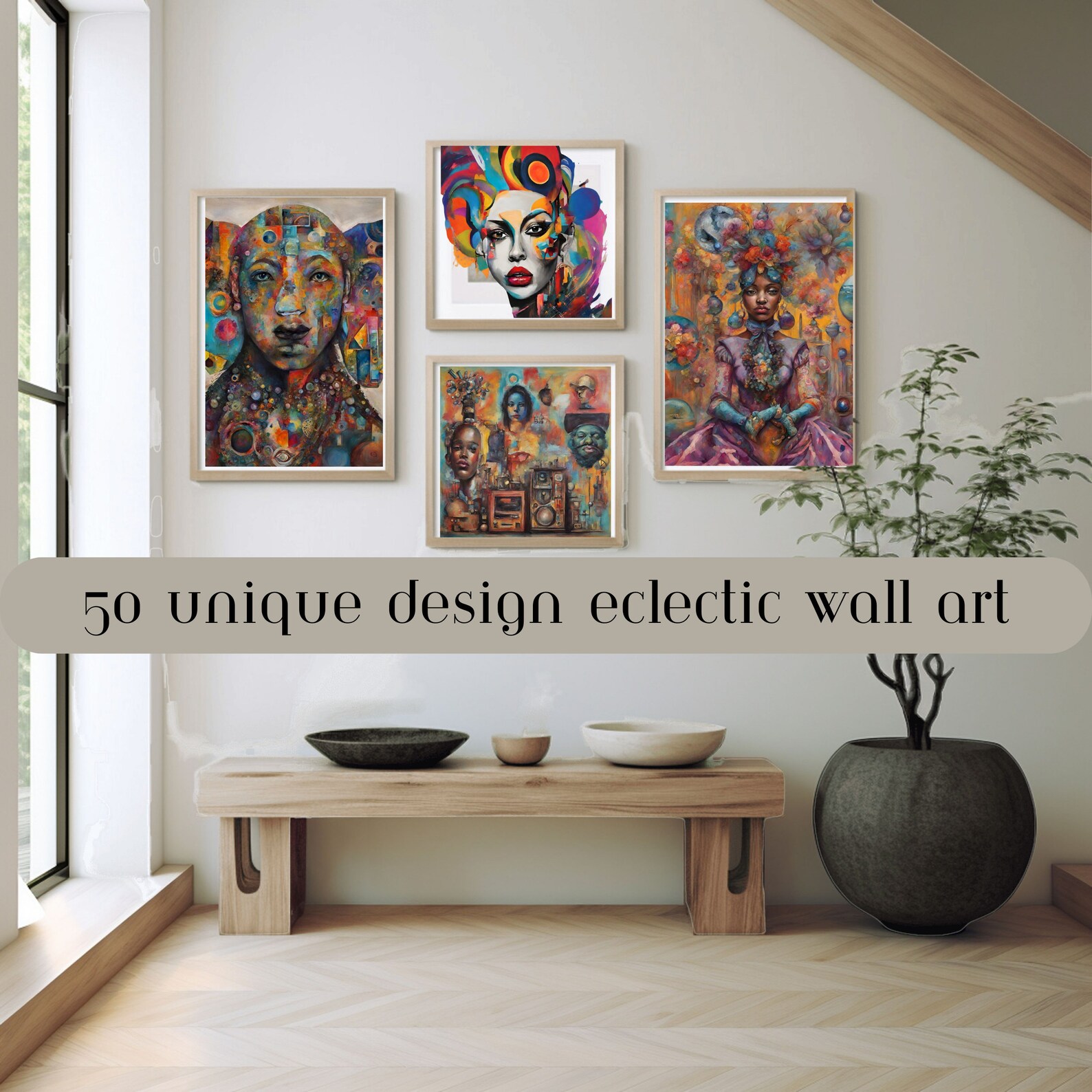 Stunning Digital Design, Eclectic Gallery Wall Art Set, Ideal for Home ...