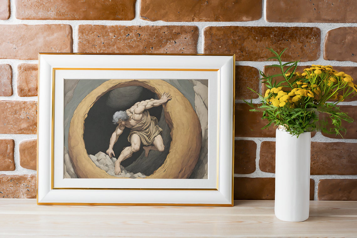 Sisyphus Wall Art Printable Download, Greek Mythology Home Decor ...