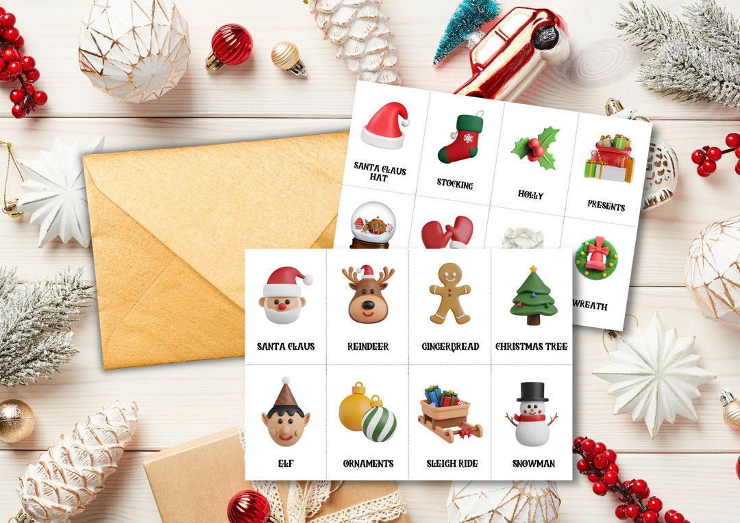 Christmas Flashcards for Kids Christmas Flashcards - Etsy