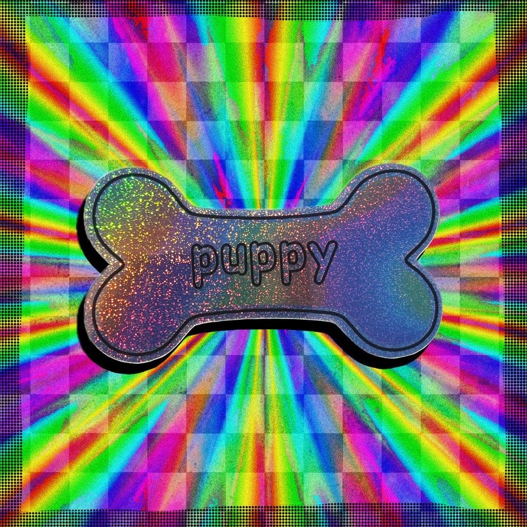 Rainbow Puppy Bone Sticker - Etsy