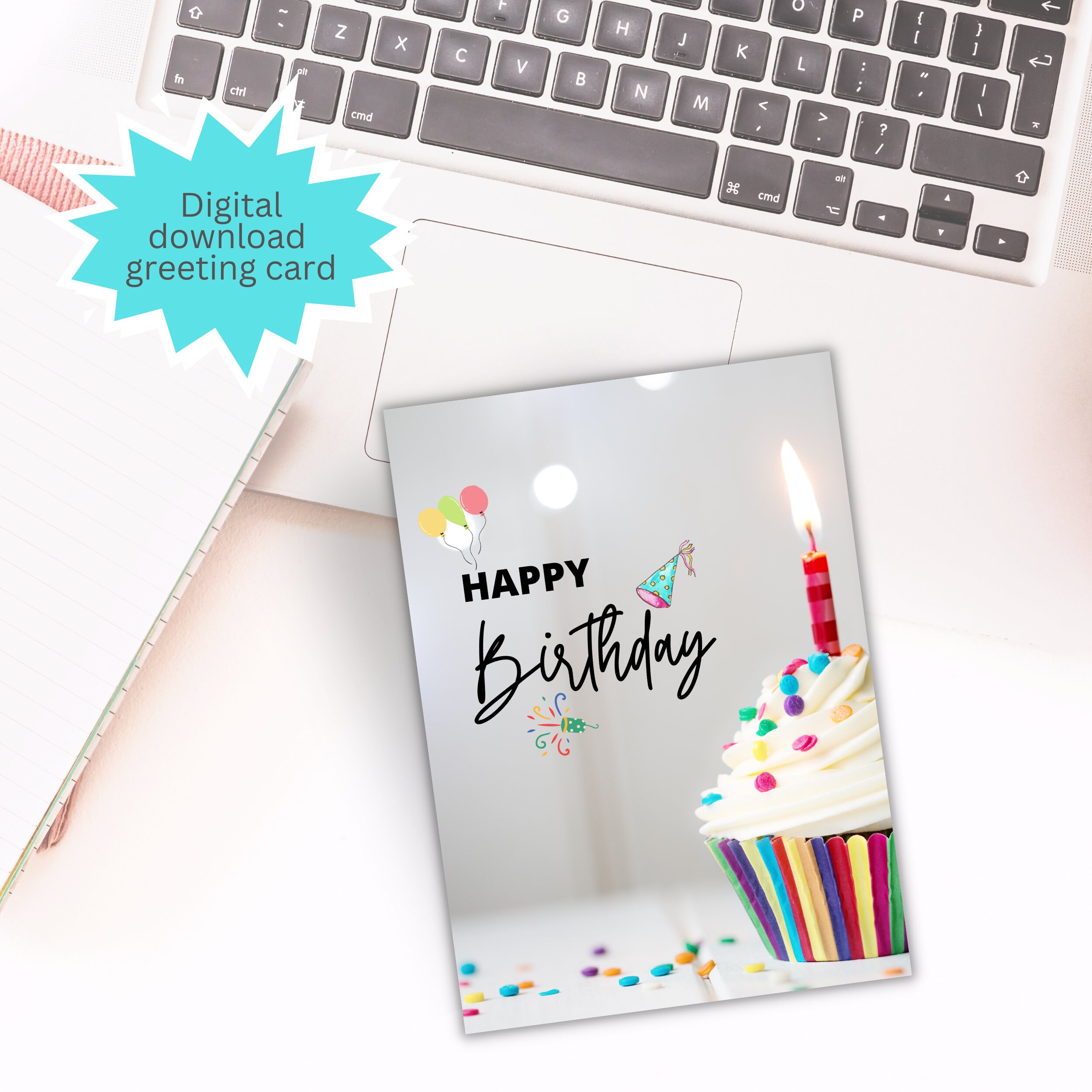 Happy Birthday Card-digital Download-printable Birthday Card Featuring ...