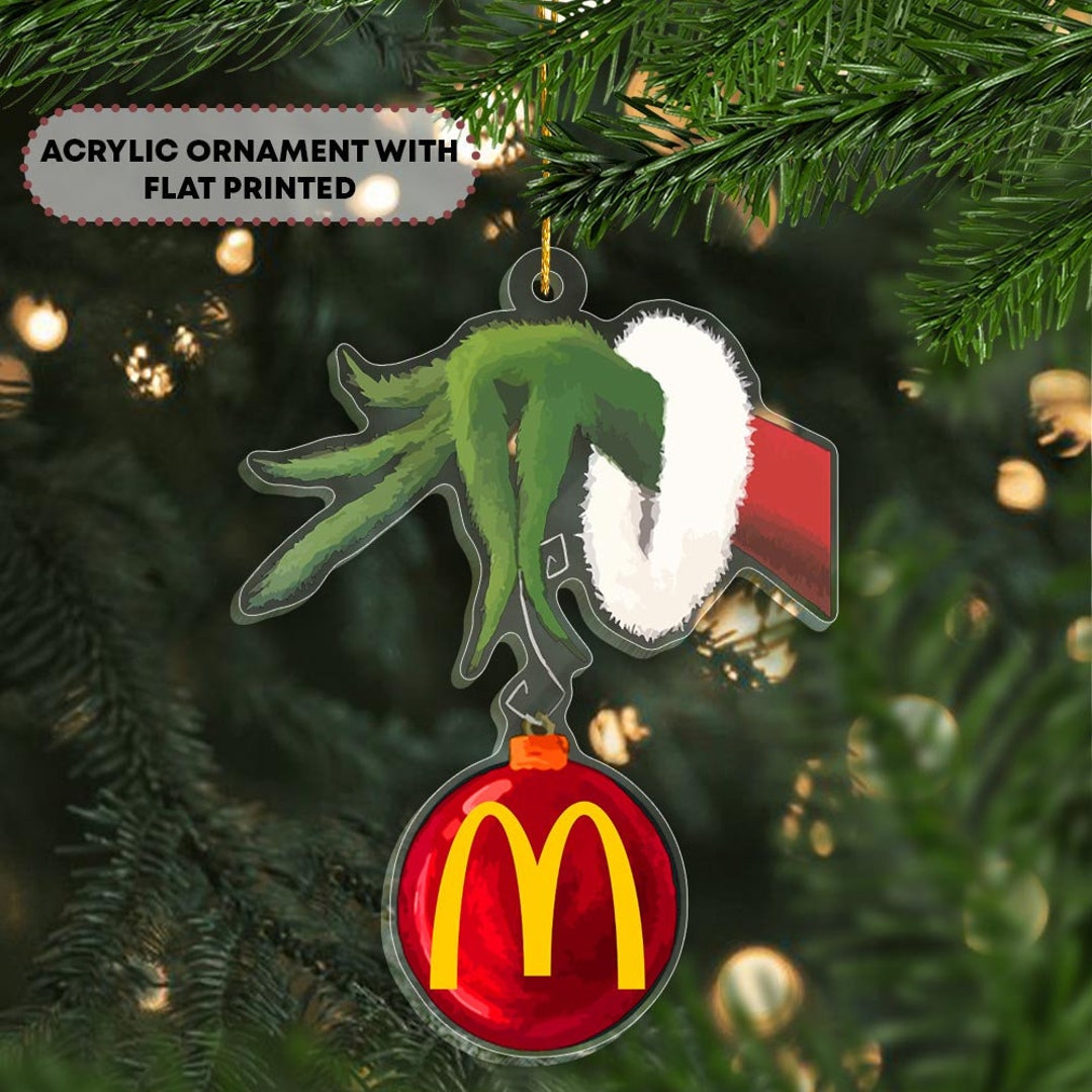 Grinch Hand Holding Mcdonald's Snowflake Christmas - Etsy